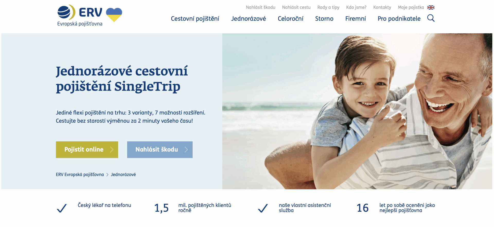 ERV Evropská pojišťovna – cestovní pojištění, recenze - ePojistka.cz